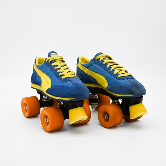 Puma | Shoes | Puma Vintage Roller Skates Derby Blue Yellow | Poshmark